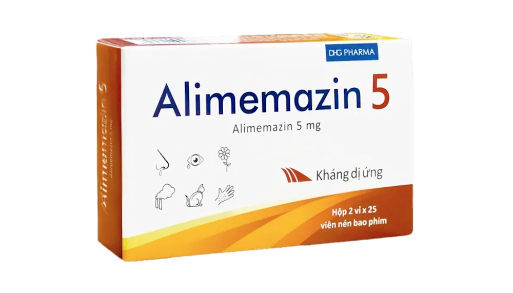 Alimemazin 5 DHG 50 viên - Thuốc điều trị ho và ngứa - Thuốc kê đơn